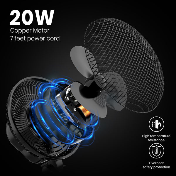 Clip On Fan for Grow Tents 6 Inch Oscillating Fan with Adjustable Grip ...